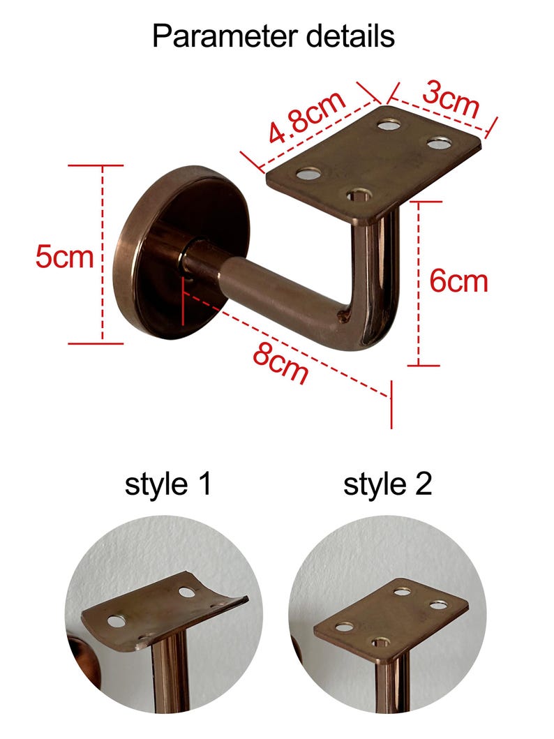 Rose Gold Leaning Wall Bracket, Stainless Steel Staircase Handrail ...