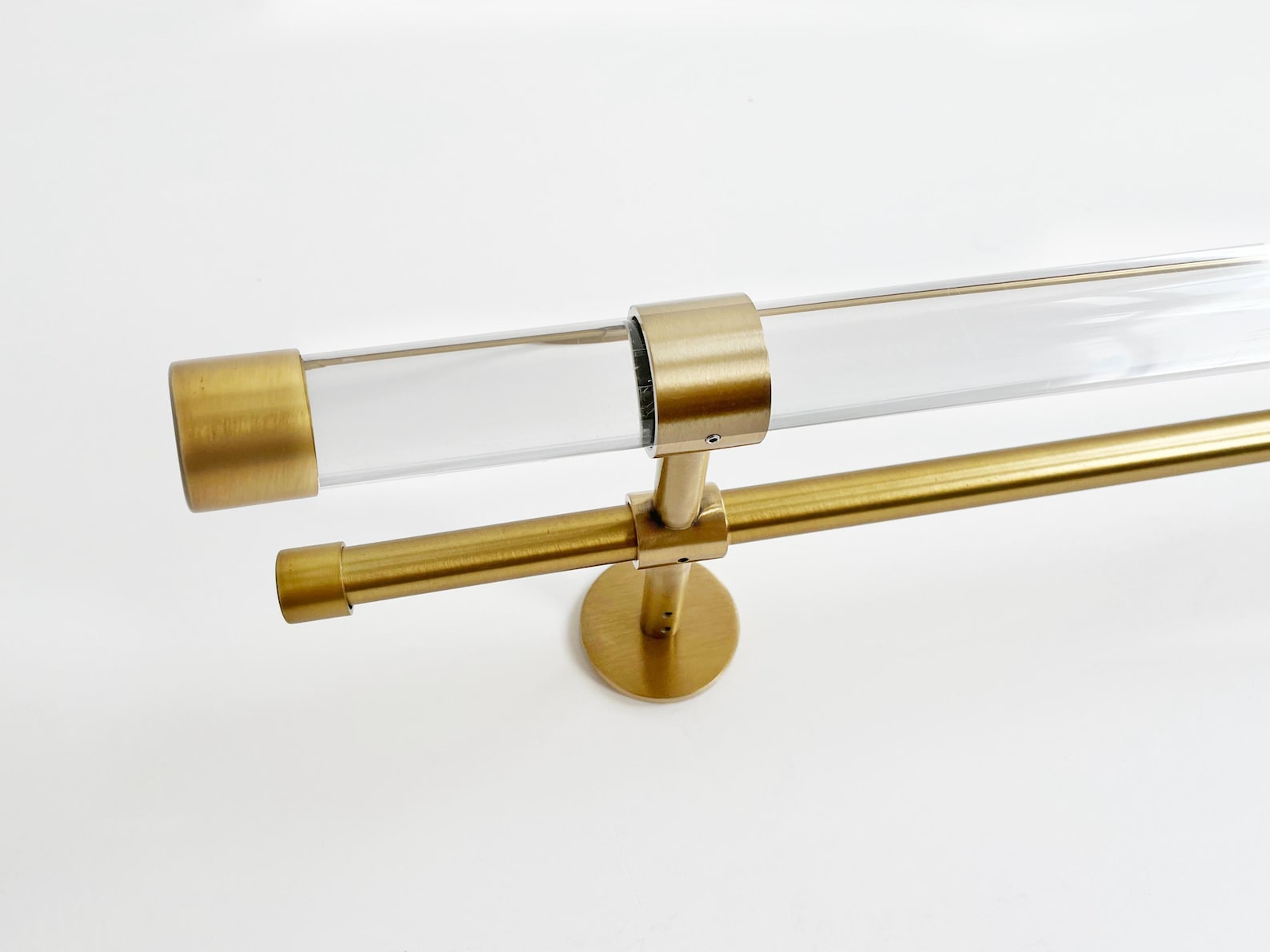 Transparent Plexiglass Double Bracket Curtain Rods, Curtain Rods to ...