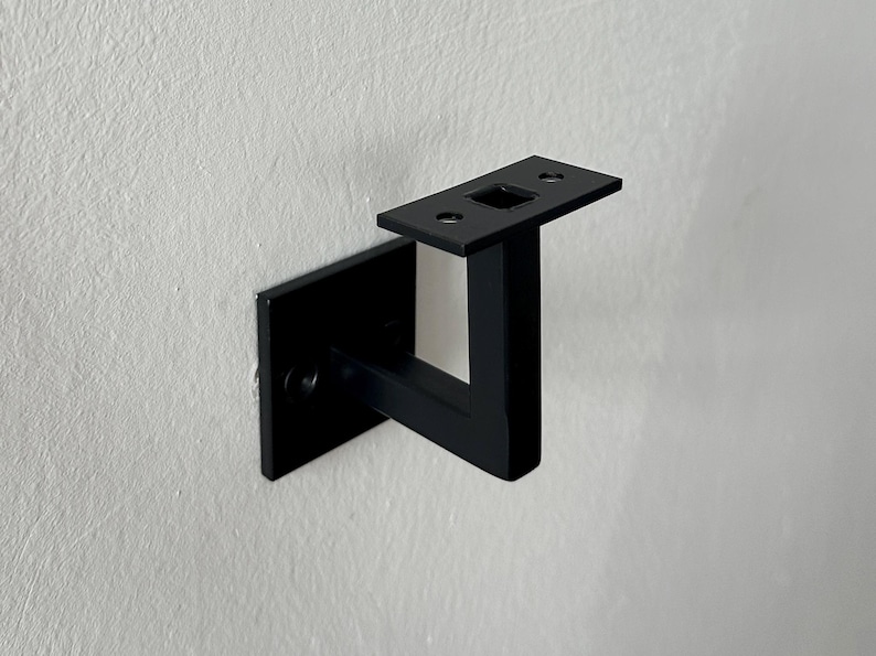 Black Square Leaning Wall Bracket, Stainless Steel Staircase Handrail ...