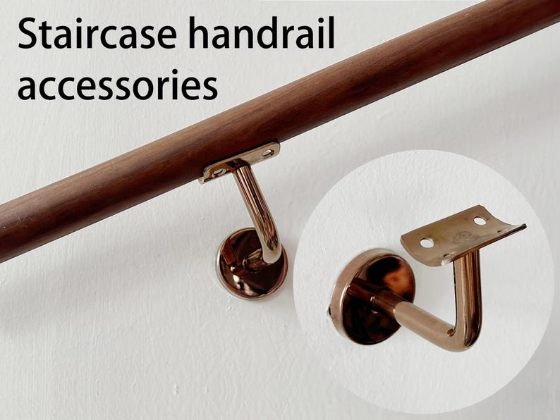 Rose Gold Leaning Wall Bracket, Stainless Steel Staircase Handrail ...