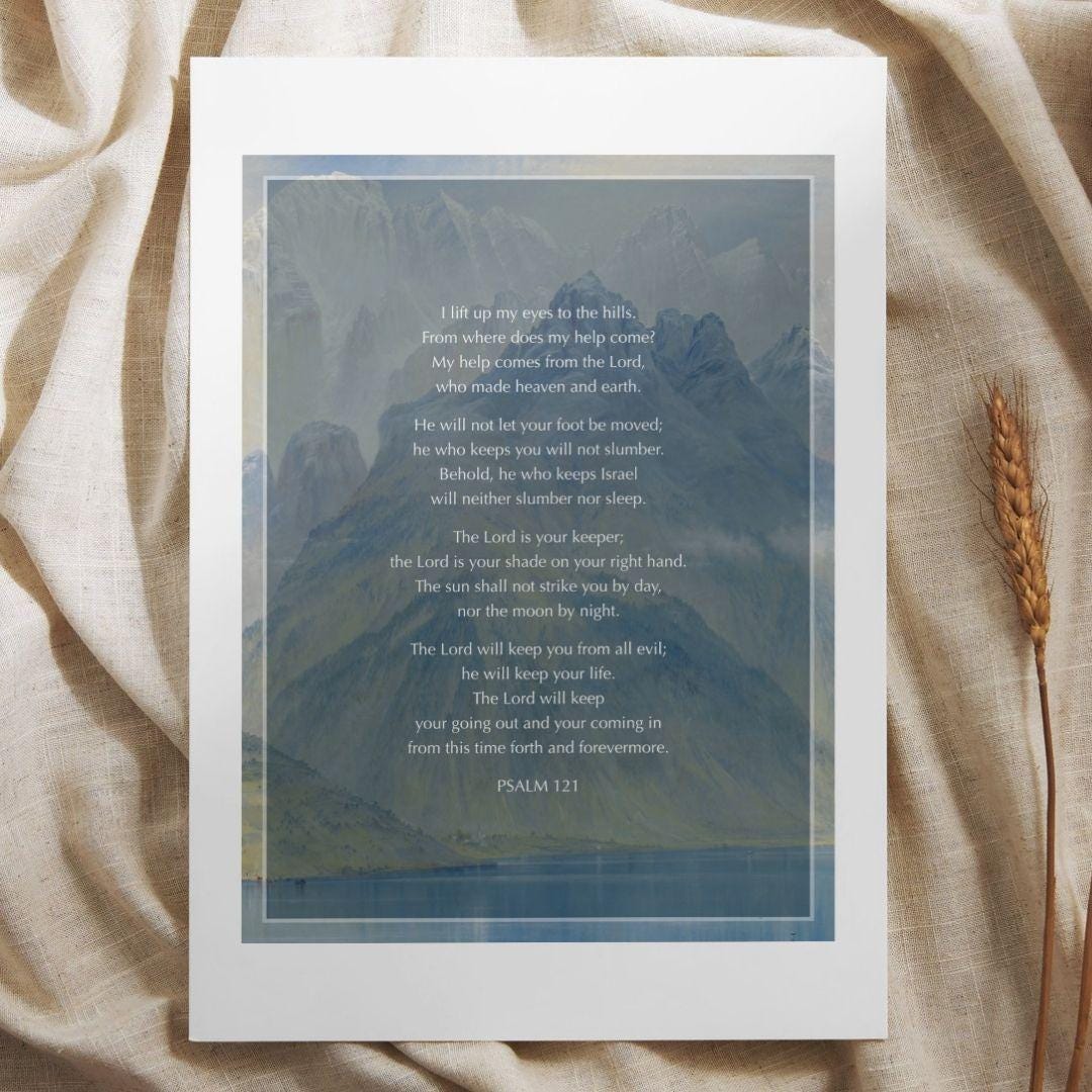 Psalm 121, Minimal Scripture Print, Christian, Old Testament, Home ...