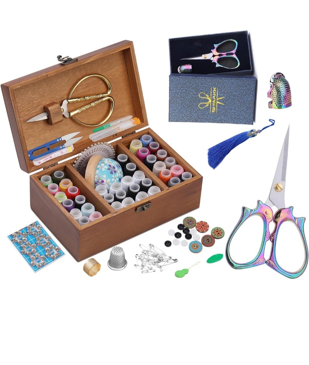 Sewing Kit Set,wooden Sewing Kit Box - Etsy