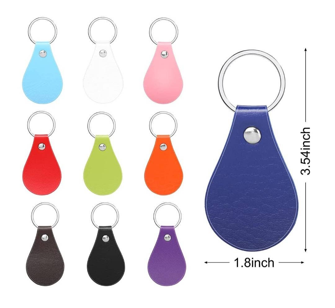 20 Pack Leather Key Fob Kit PU Leather Keychain Blanks With Key Rings ...