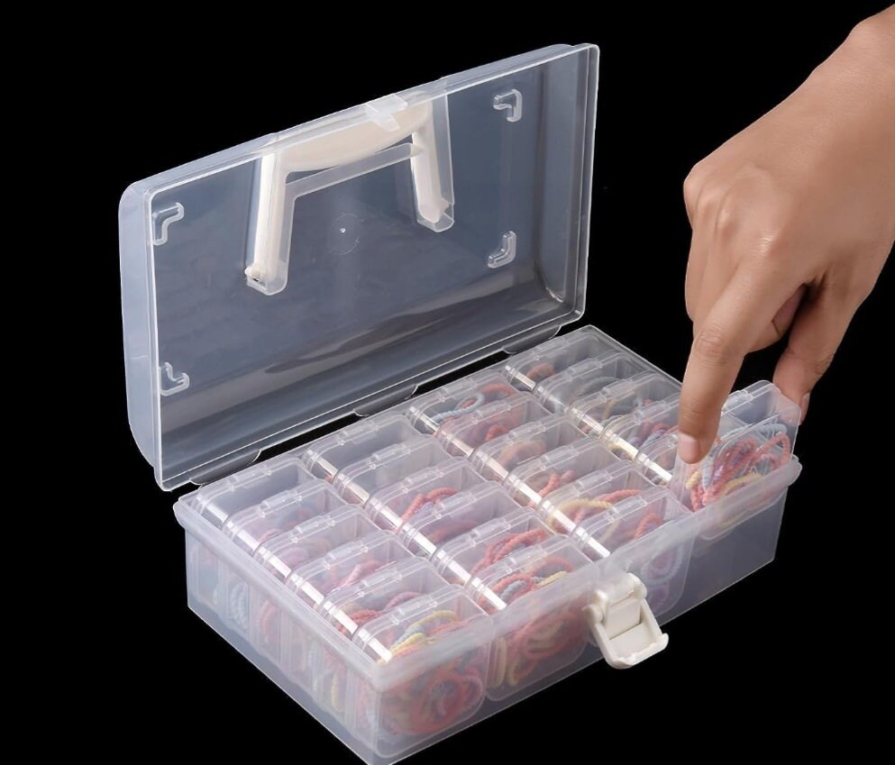 24 Pieces Plastic Storage Organizers Portable Art Storage Case ...