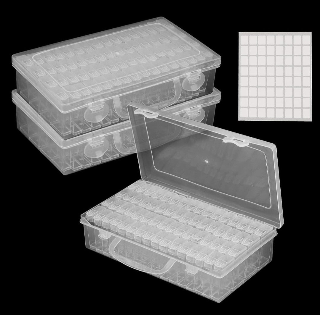 3 Pack 64 Grids Diamond Painting Storage Containers, Art Craft ...