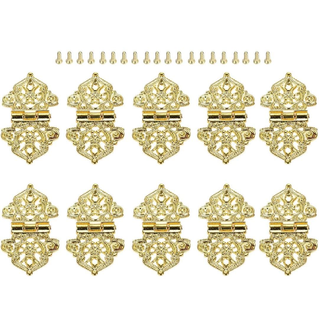 10 Pack Antique Decorative Hinges Wood Box Cabinet Door Butt Hinges ...