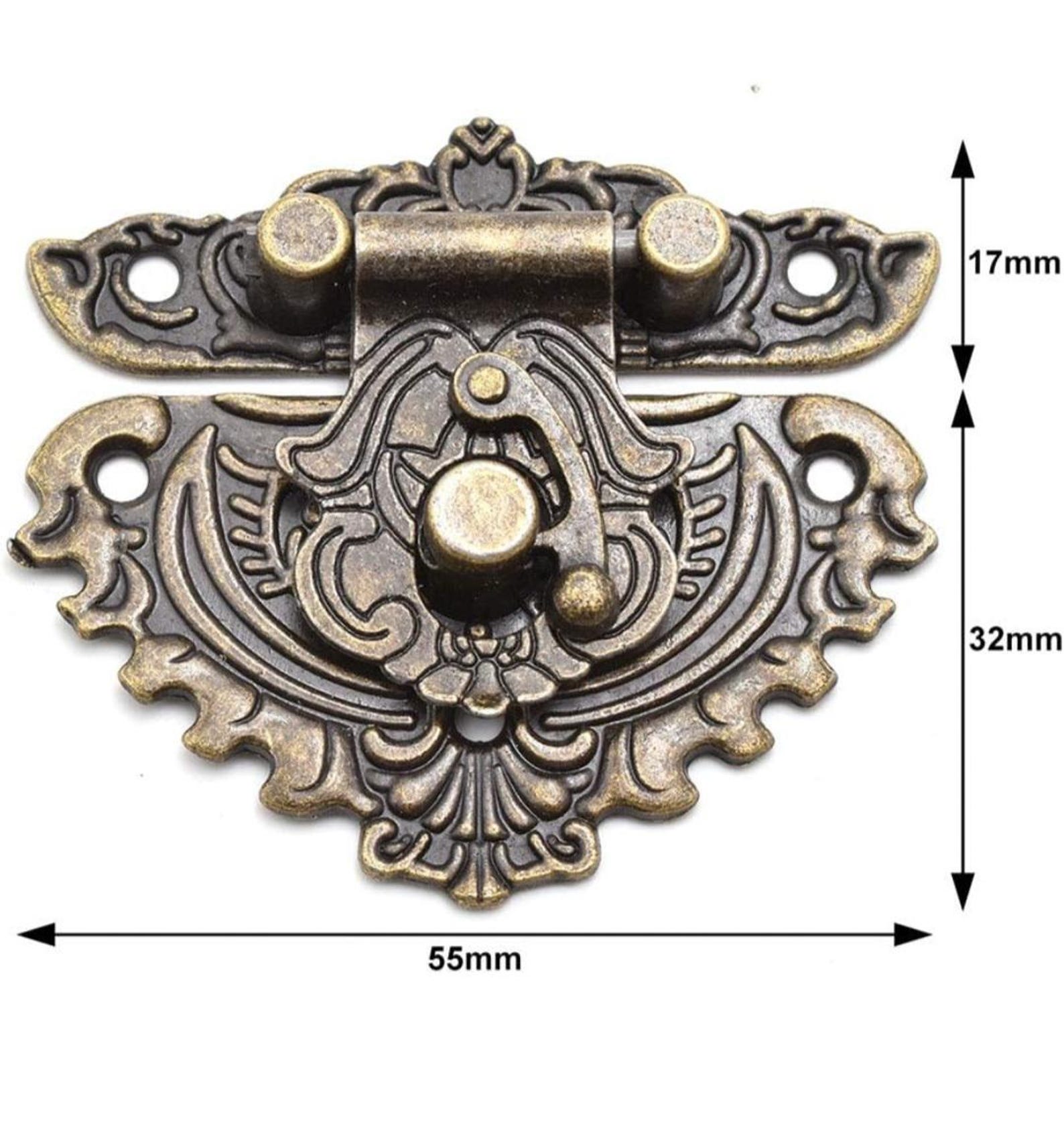 Mini Bronze Antique Padlock Hasp Latch Box Corner Protectors Retro ...