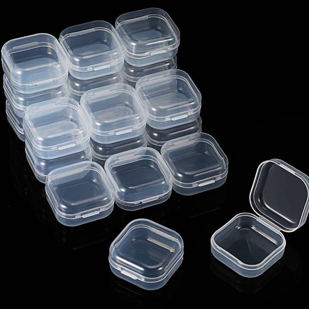 36 Pieces Rectangle Clear Plastic Containers Transparent Beads Storage ...