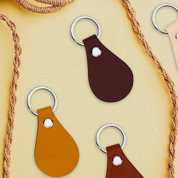 Leather Keychain - Etsy