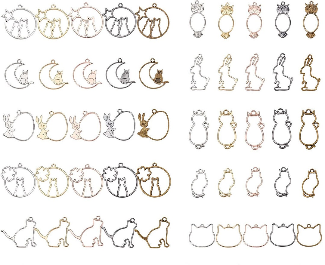 50PCS Alloy Open Back Bezel Pendants - Etsy