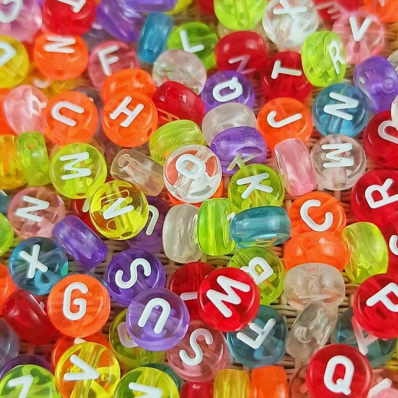 Wood Round Alphabet Beads - Etsy