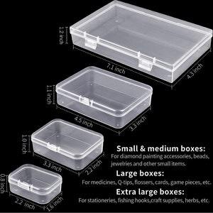 24pcs Mixed Sizes Storage Containers Box With Hinged Lid Clear Mini ...