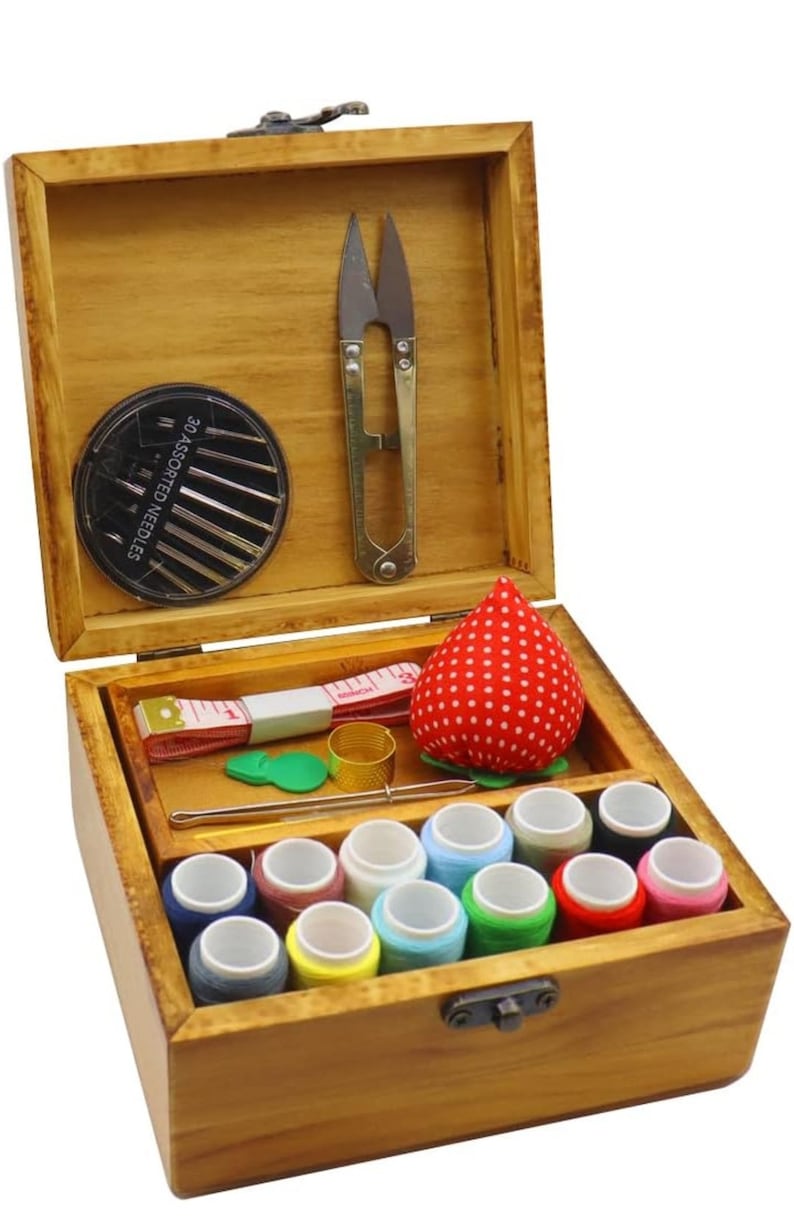 Sewing Kit Set,wooden Sewing Kit Box - Etsy