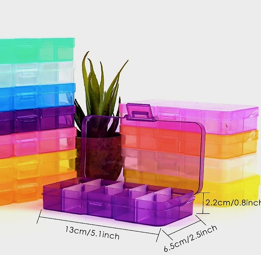 12 Pack 10 Grids Small Plastic Storage Box Case Container Snackle Box ...