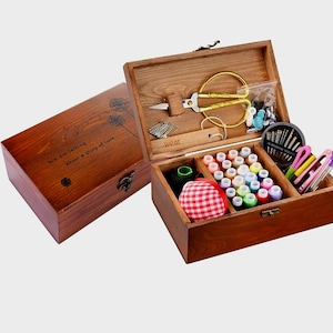 Sewing Kit Set,wooden Sewing Kit Box - Etsy