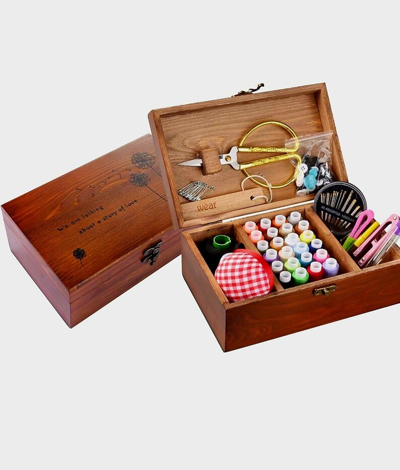 Sewing Kit Set,wooden Sewing Kit Box - Etsy