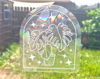 Monstera Car Window Decal - Etsy