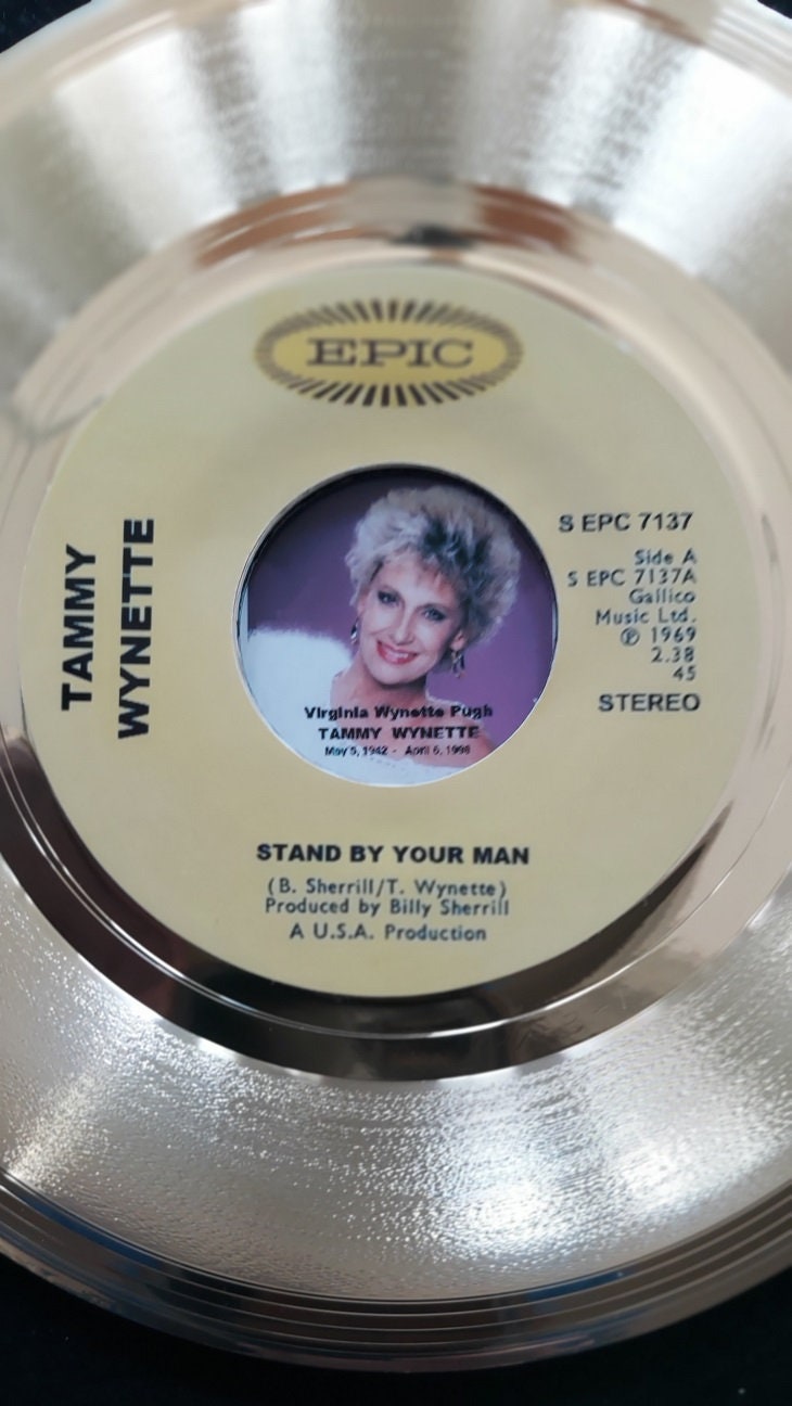 Tammy Wynette Stand by Your Man GOLD 45 Rpm Award - Etsy