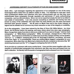 Merle Haggard Hand-signe MCA Promo Photo From "the Way I Am" - Etsy