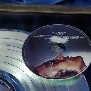 John Lennon IMAGINE Rare Platinum Award 19" X 15" X 2" Deep Shadow Box ...