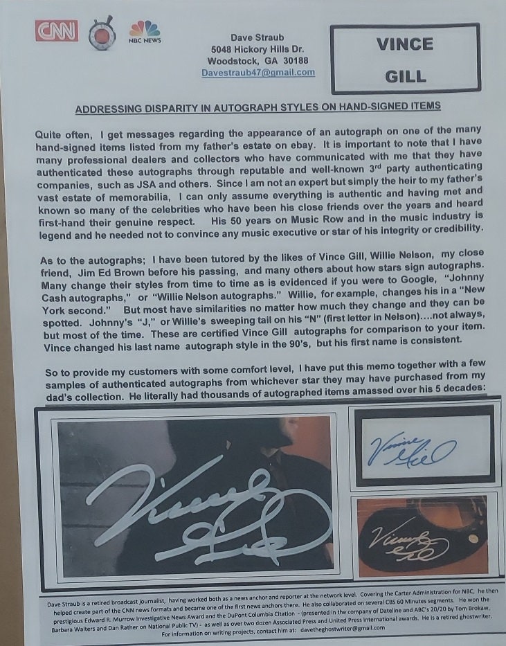 Vince Gill Hand-signed Photo 2002 - Etsy