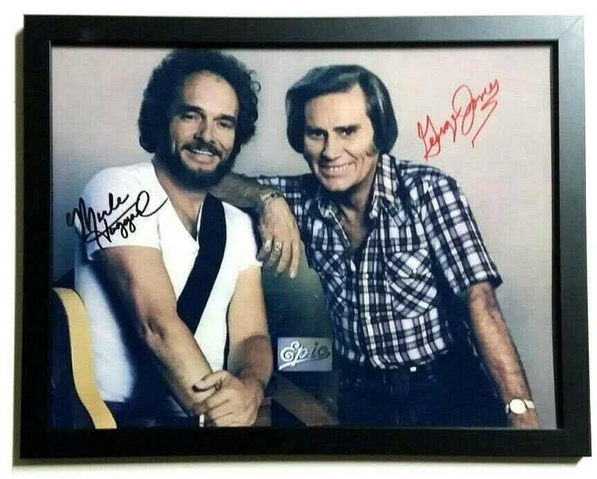 George Jones Merle Haggard Hand Signed Yesterdays Wine Promo Photo