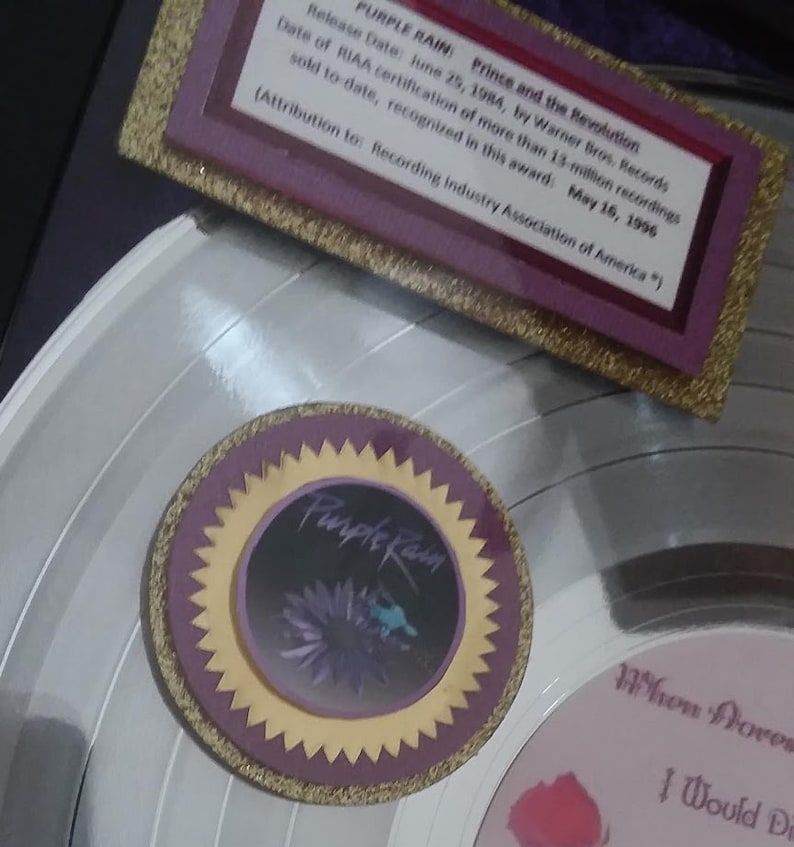 PRINCE - Purple Rain Platinum Award + Photo on Cycle - Etsy