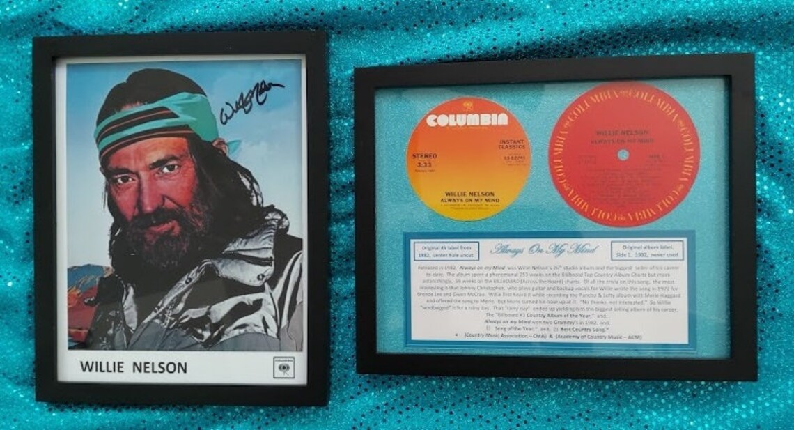 Willie Nelson Two Framed Set HAND SIGNED Photo and Extreme Rare ...