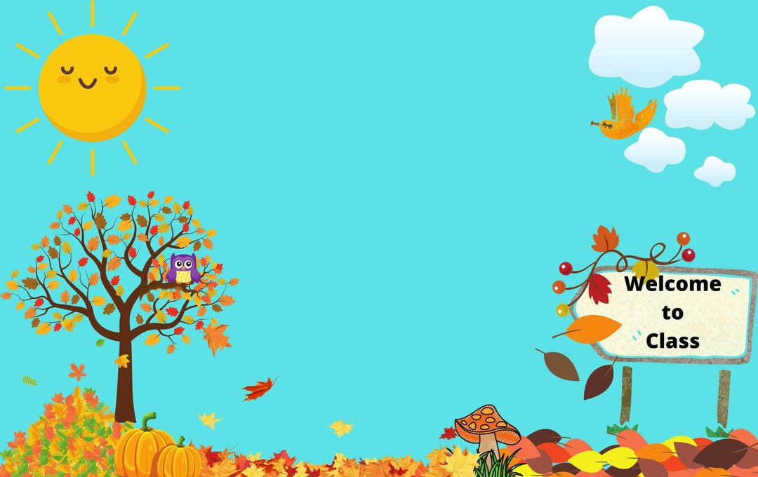 Fall Themed Digital Customized Classroom Background for Online - Etsy