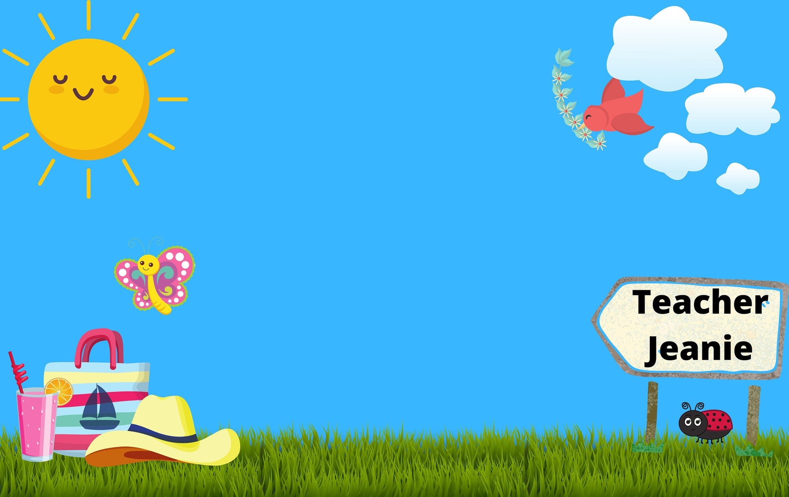 Digital Customized Summer Background for Online Teaching - Etsy