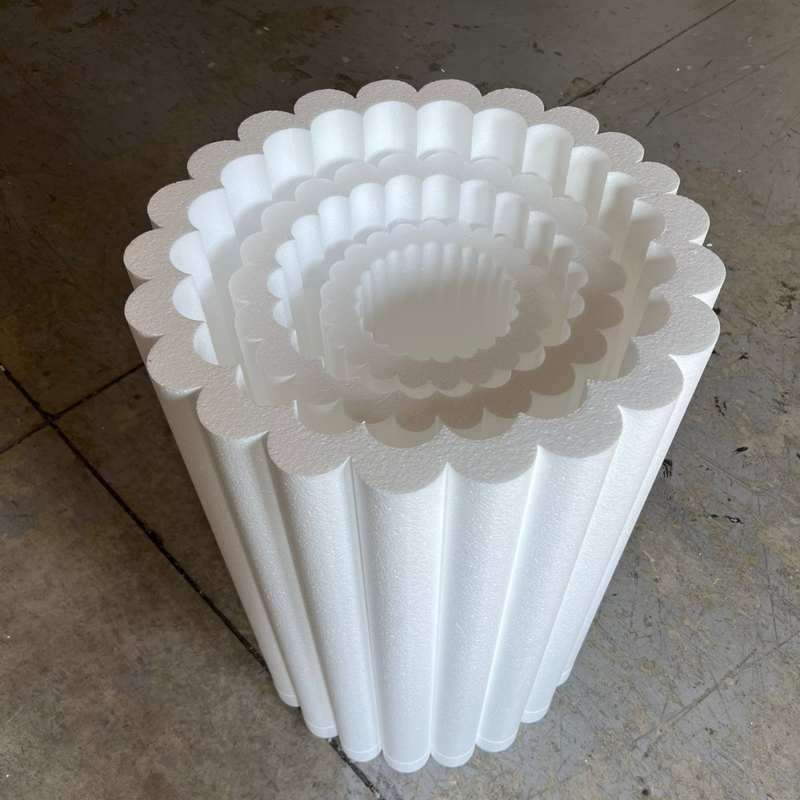 Flower-shaped Styrofoam Cylinders, Hollow Foam Cylinders, White Party ...
