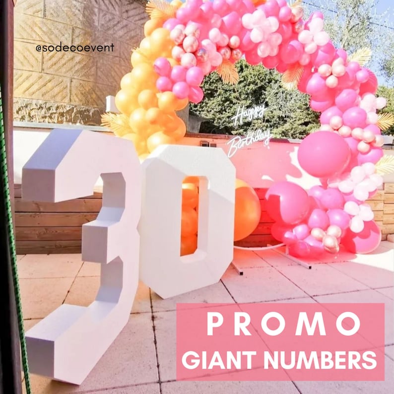 Set 3 Giant Numbers, Xxl Chiffres, Numbers for Decoration, Party Ideas ...