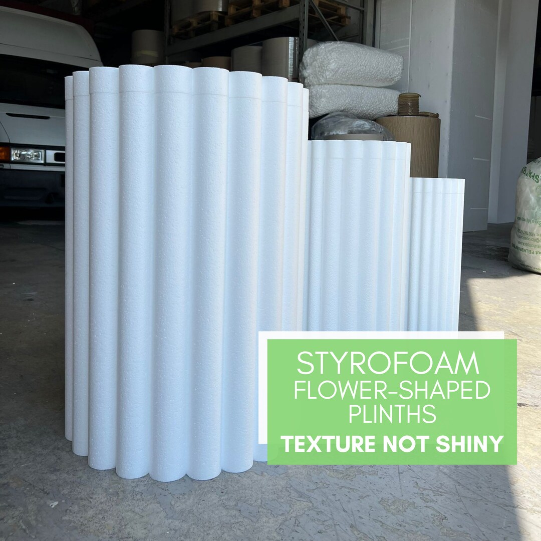 Flower-shaped Styrofoam Cylinders, Hollow Foam Cylinders, White Party ...