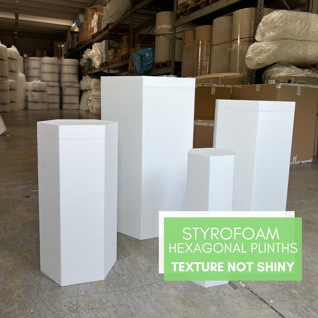 Hexagonal Styrofoam Cylinders, Hollow Foam Cylinders, Plinths for ...