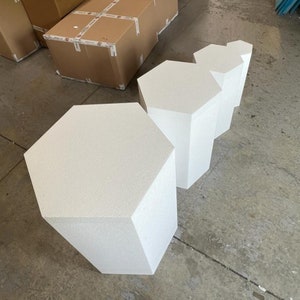 Hexagonal Styrofoam Cylinders, Hollow Foam Cylinders, Plinths for ...