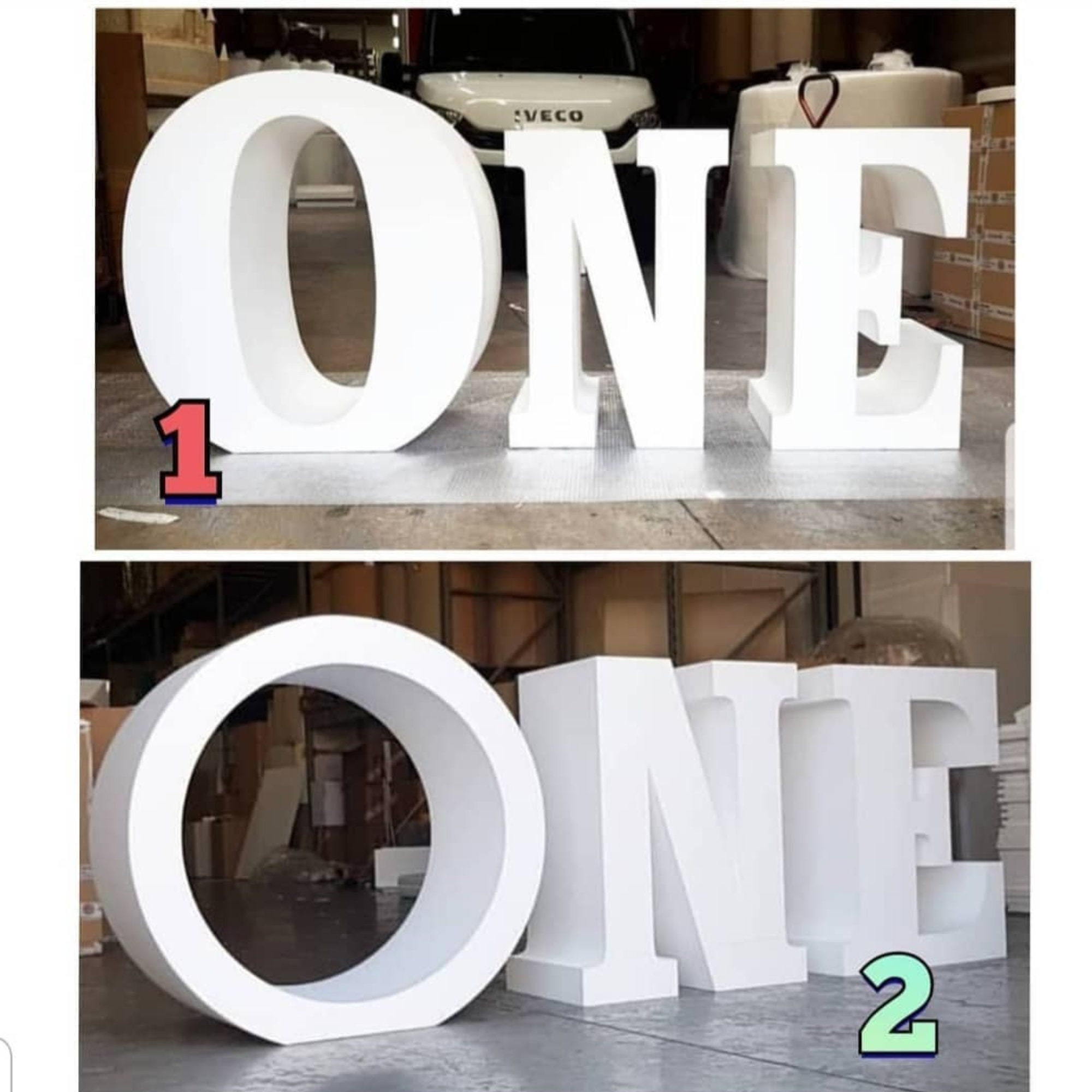 One Letter Table, Giant Styrofoam Letters Height Cm 80 Thickness Cm 30 ...
