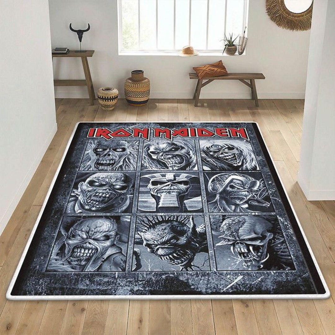 Iron Maiden Music Band Fan Gift Area Rug Living Room Iron - Etsy