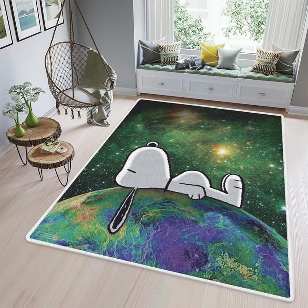 Snoopy Area Rug Living Room Peanuts Snoopy Sleep Gift for Fan - Etsy