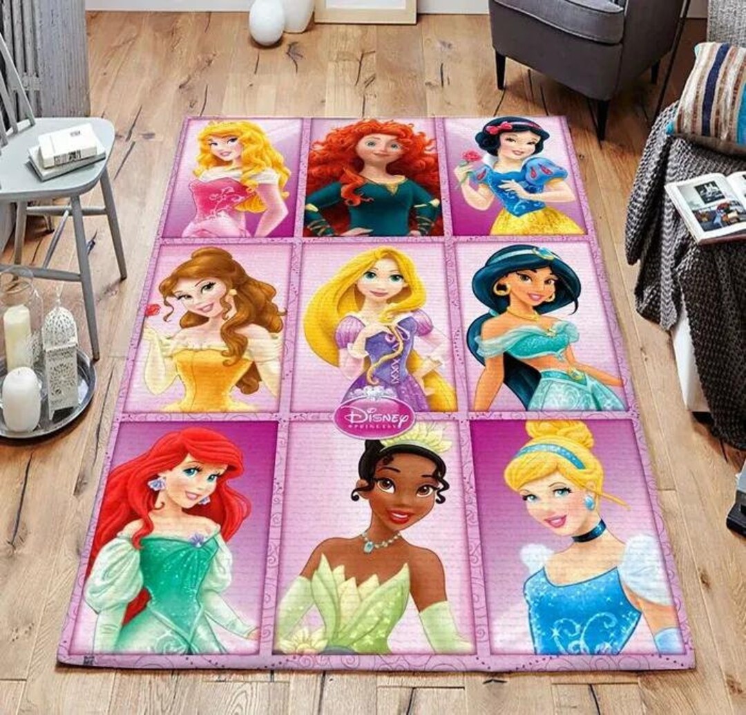 Disney All Princess Area Rug Living Room Disney All Princess - Etsy