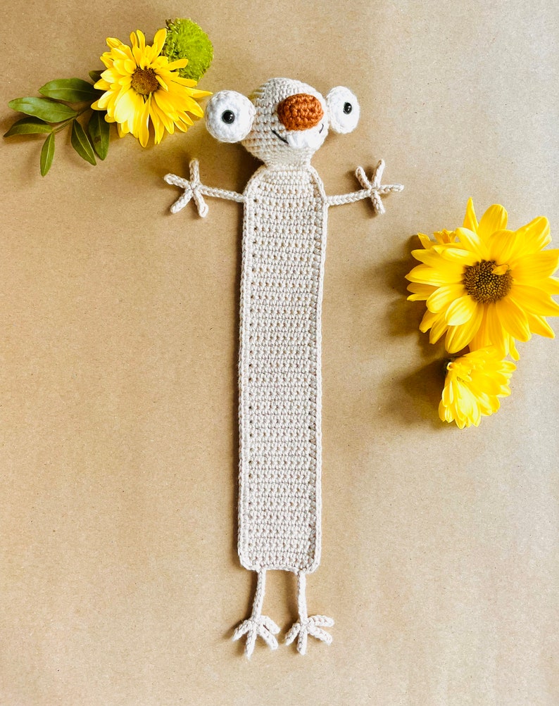 Crochet Sid Bookmark – Amigurumi Sloth Gift – Ice Age Inspired ...