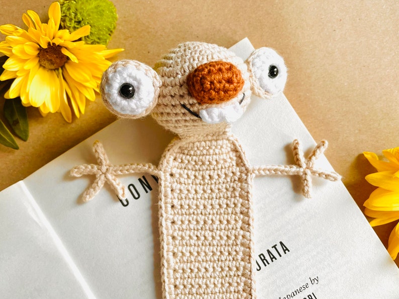 Crochet Sid Bookmark – Amigurumi Sloth Gift – Ice Age Inspired ...