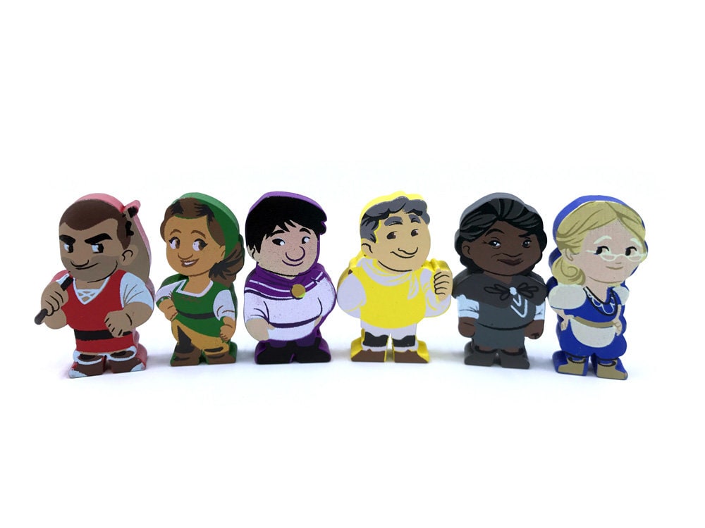 6-piece Set of Large 40mm Painted Meeples for Charterstone - Etsy