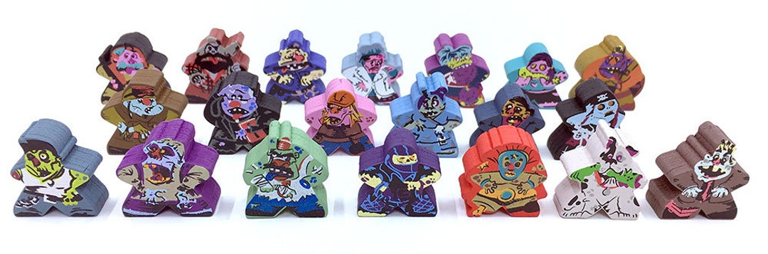 20-piece Collection of Zombie Meeples - Etsy