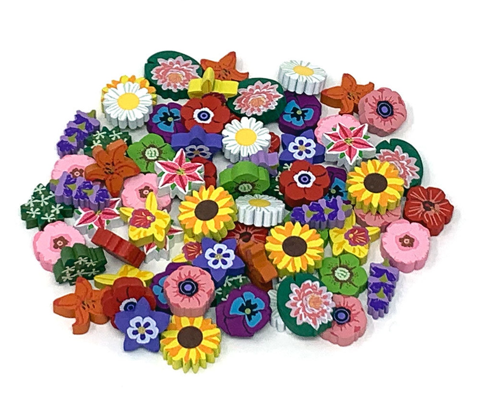 Painted Wooden Nectar/flower Tokens for Wingspan: Oceania | Etsy
