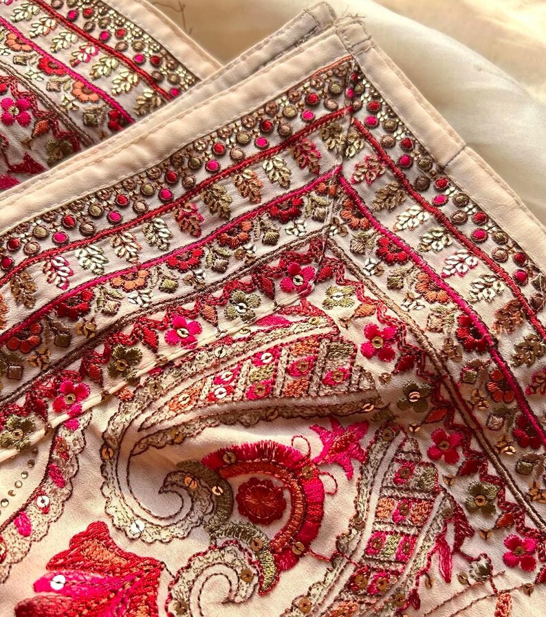 Multi-thread Kashmiri Jaal Embroidery Dupatta – Exquisite Elegance - Etsy