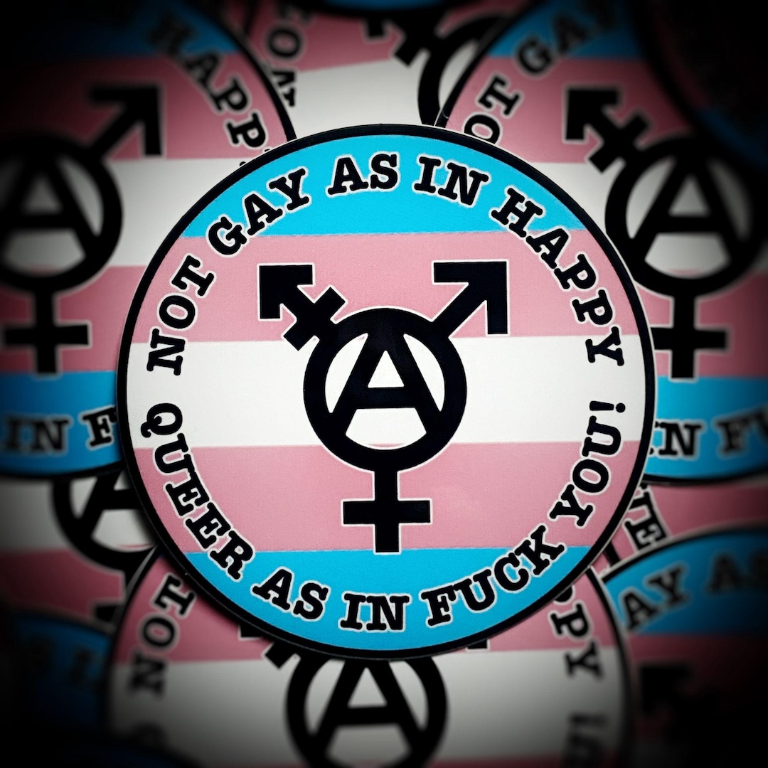 Trans Rights Anarchy Symbol Queer Vinyl Sticker - Etsy