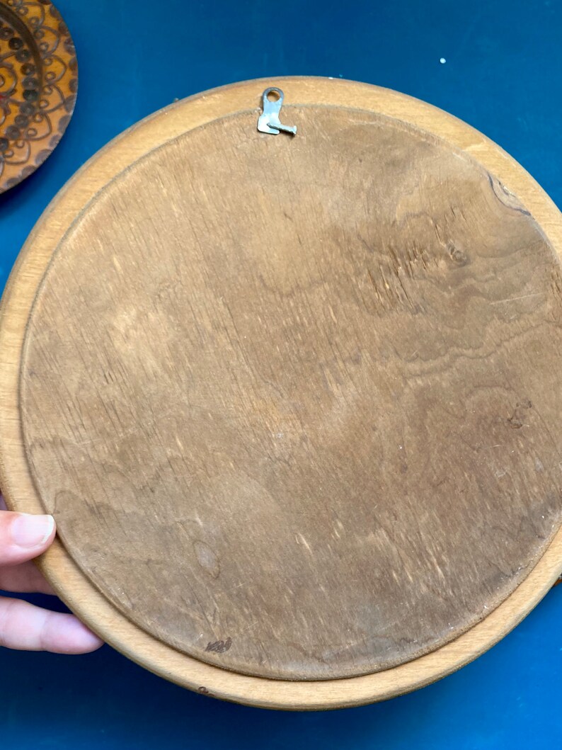 Set of 5 Vintage Hand Carved Wood Plate - Etsy