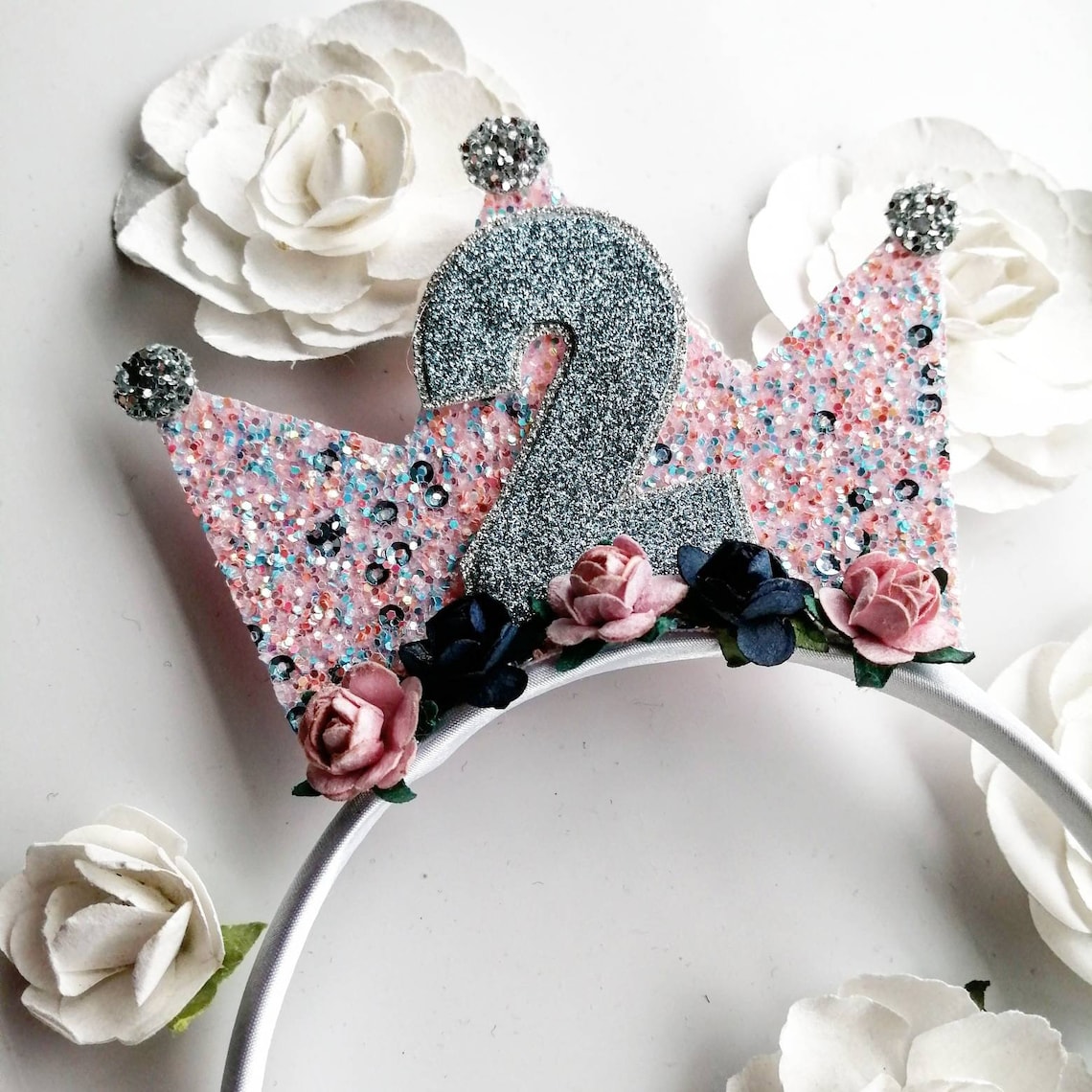 Girls Birthday Crown Headband Girls Hair Accessories Glitter | Etsy