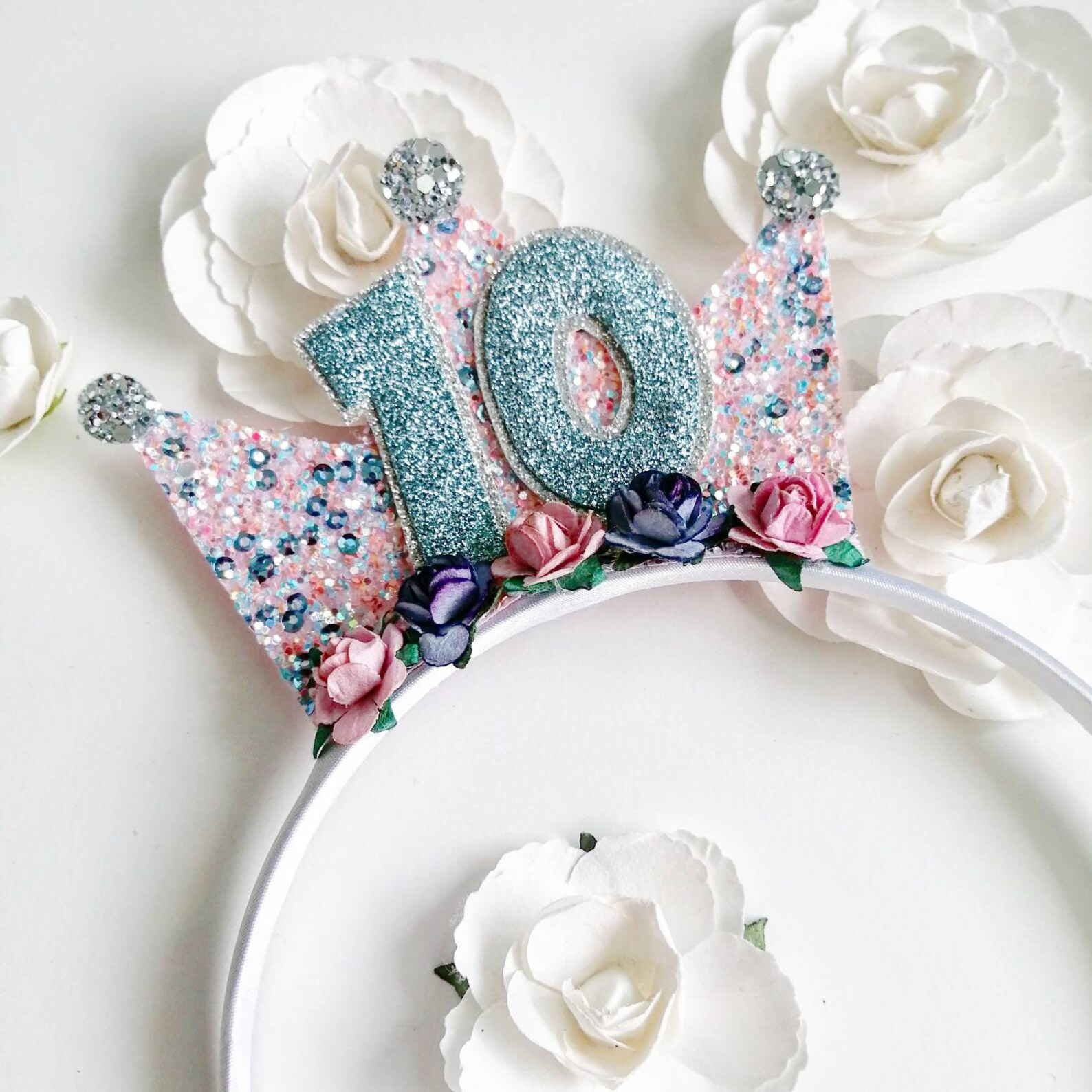 Girls Birthday Crown Headband Girls Hair Accessories Glitter | Etsy