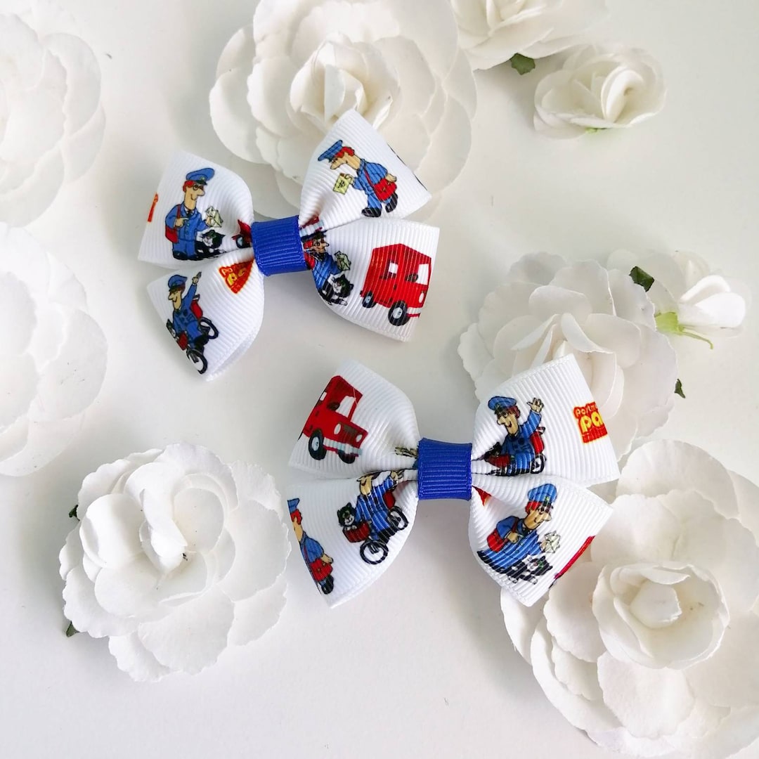 Postman Pat Inspired Bow, Postman Pat Party, Party Favours for Girls ...